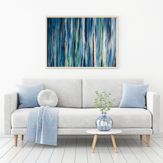 Blue Awakening Abstract Wall Art Print, Unframed Paper Poster 16x20in ...