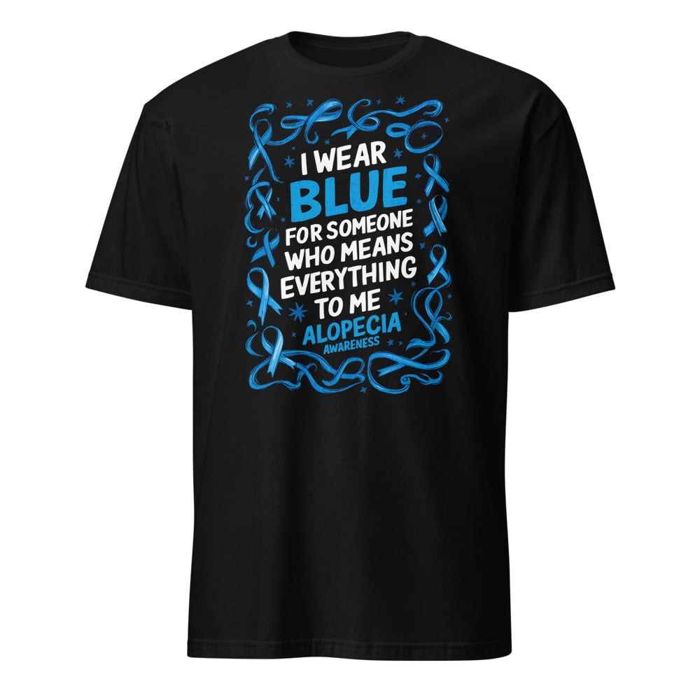 Blue Awareness Ribbon Unisex Shirt, Hair Loss Awareness Alopecia Areata ...