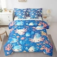 Blue Axolotl Twin Comforter Set 7 Piece Cartoon Axolotl Bedding Set For ...