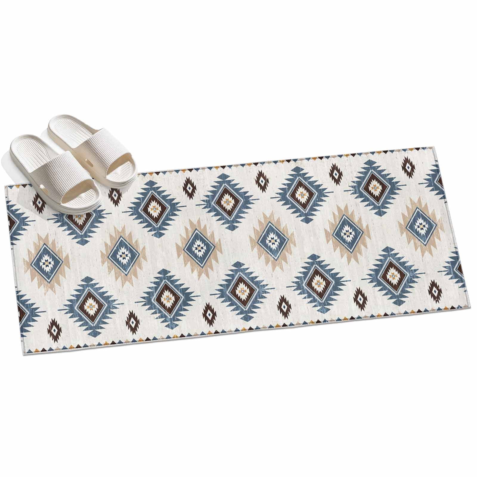 Blue Aztec Hallway Runner Rug 2x6 Washable Non Slip Kitchen Runner Rug ...