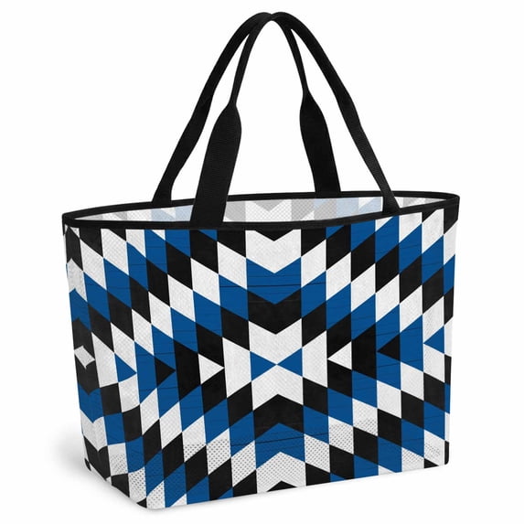 Blue Aztec Mesh Beach Bag for Women Men,Large Beach Tote Waterproof ...