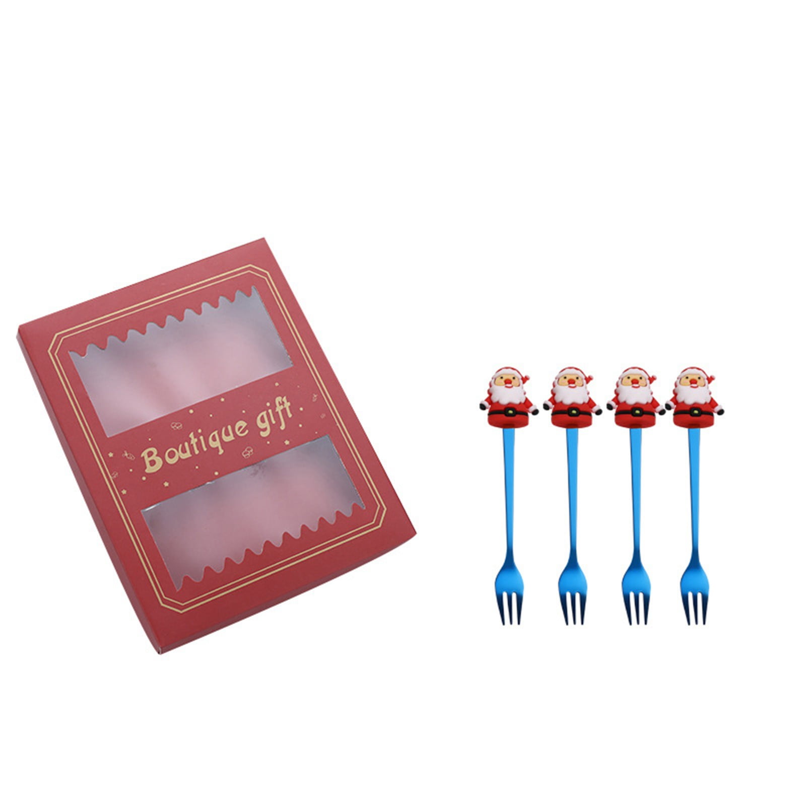 Blue B Stainless Steel Fork Creationary Christmas Tableware Coffee Fork ...