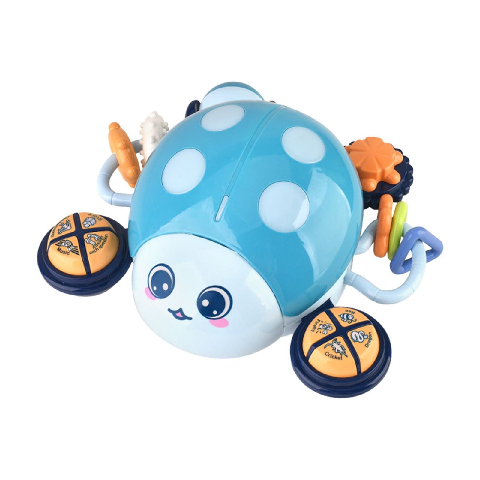 Blue Baby Crawling Toy Insect Shaped With Automatic Movement Music And ...