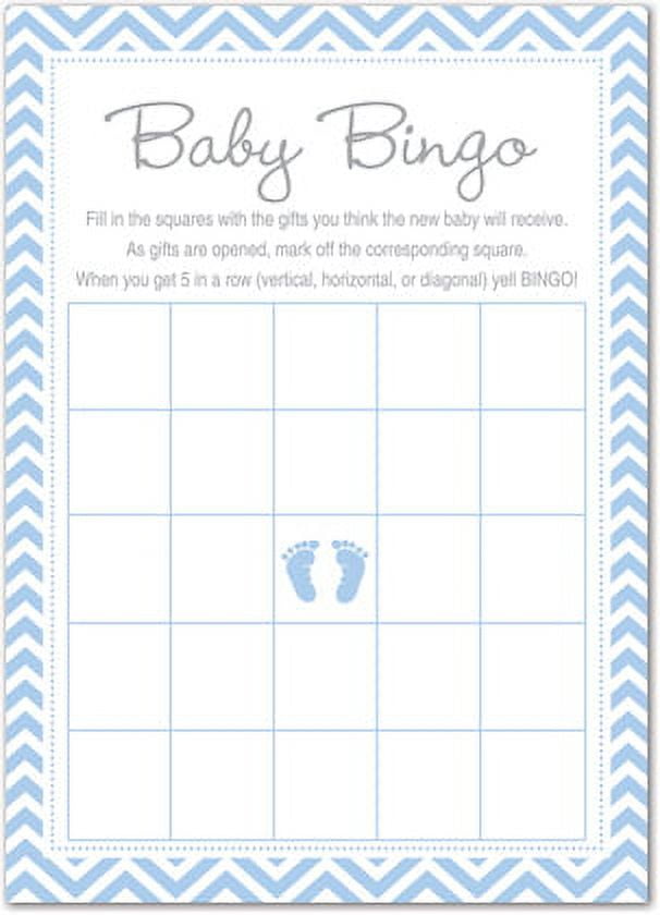Blue Baby Feet Baby Shower Game - Bingo Cards - 24 count - Walmart.com