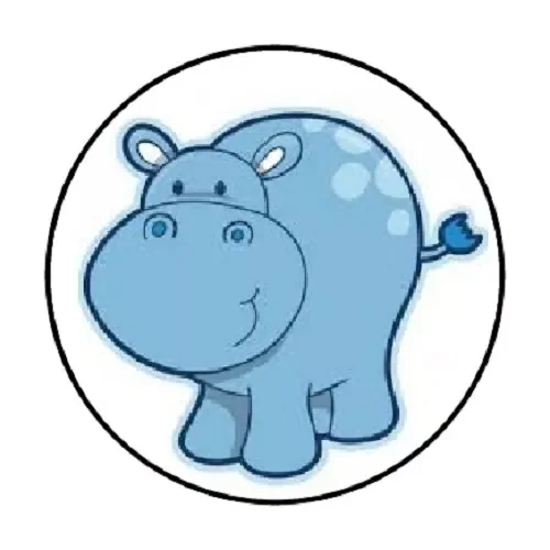 Blue Baby Hippo Stickers Phone Decal Water Bottle Stickers Car Decals ...