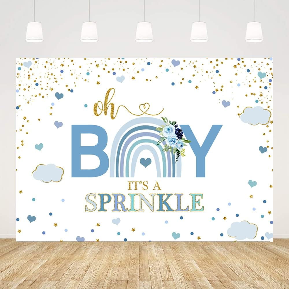 Blue Baby Shower Backdrop for Boy Baby Sprinkle Decorations Photography ...