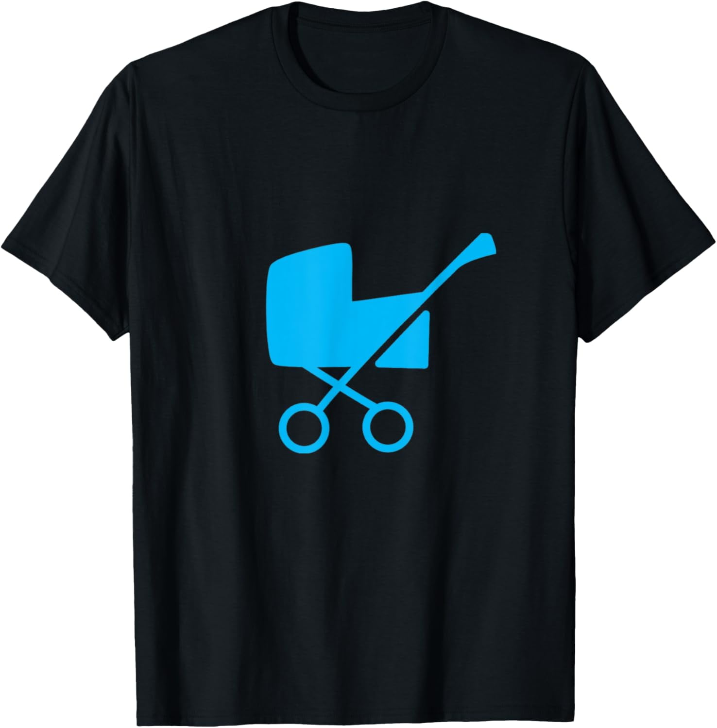 Blue Baby Stroller Boy Gender T-Shirt men and women can wear, black ...