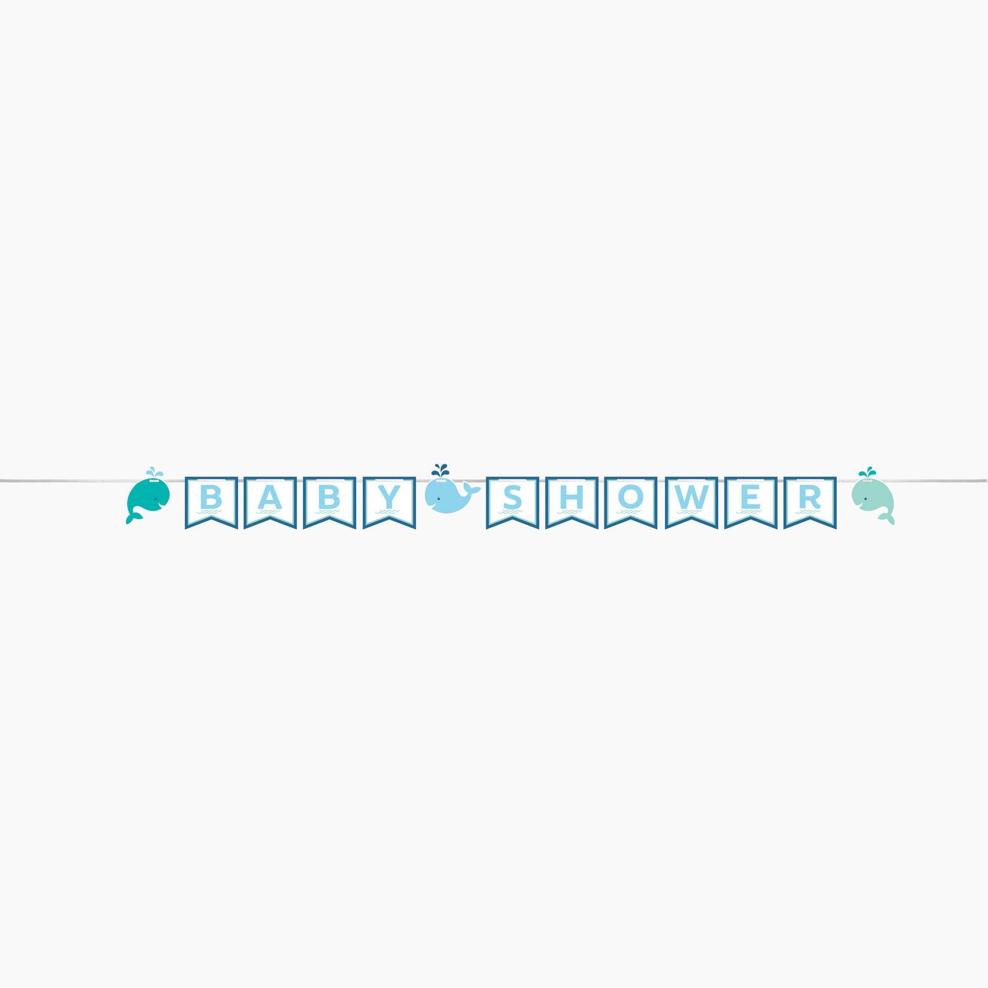 Blue Baby Whale Ribbon Banner, each - Walmart.com