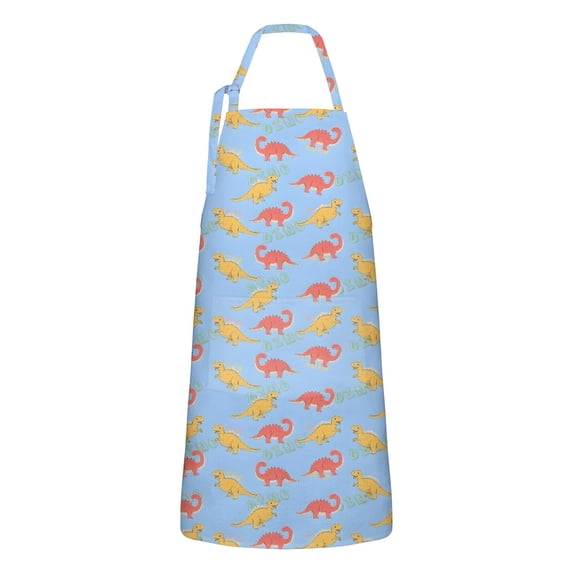 Blue Background Dinosaur Pattern Apron-Garden Aprons for Women with ...