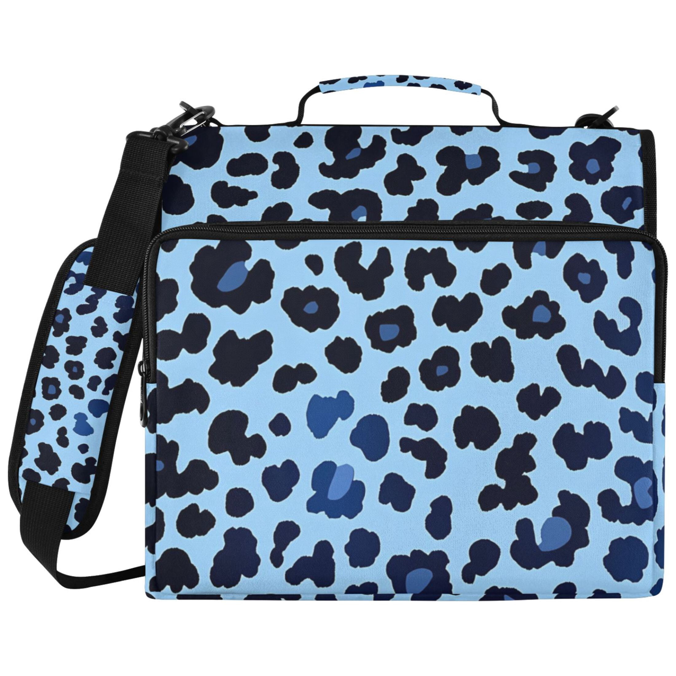 Blue Background Pattern 3 Ring Binder Bag Zipper Binder Organizer with ...