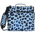 Blue Background Pattern 3 Ring Binder Bag Zipper Binder Organizer with ...