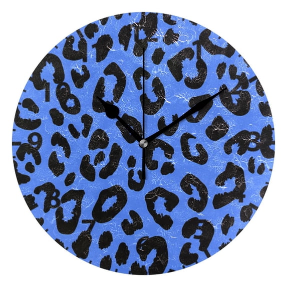 Blue Background Pattern Wall Clock 10in Round Artistic Oil Painting ...