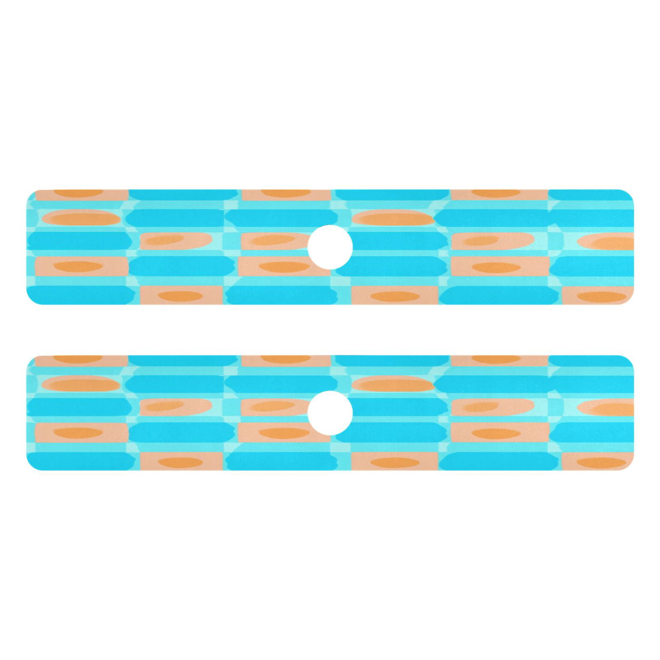 Blue Background Squares Pattern Extra Long Silicone Algae Sink Mat 30x5 ...
