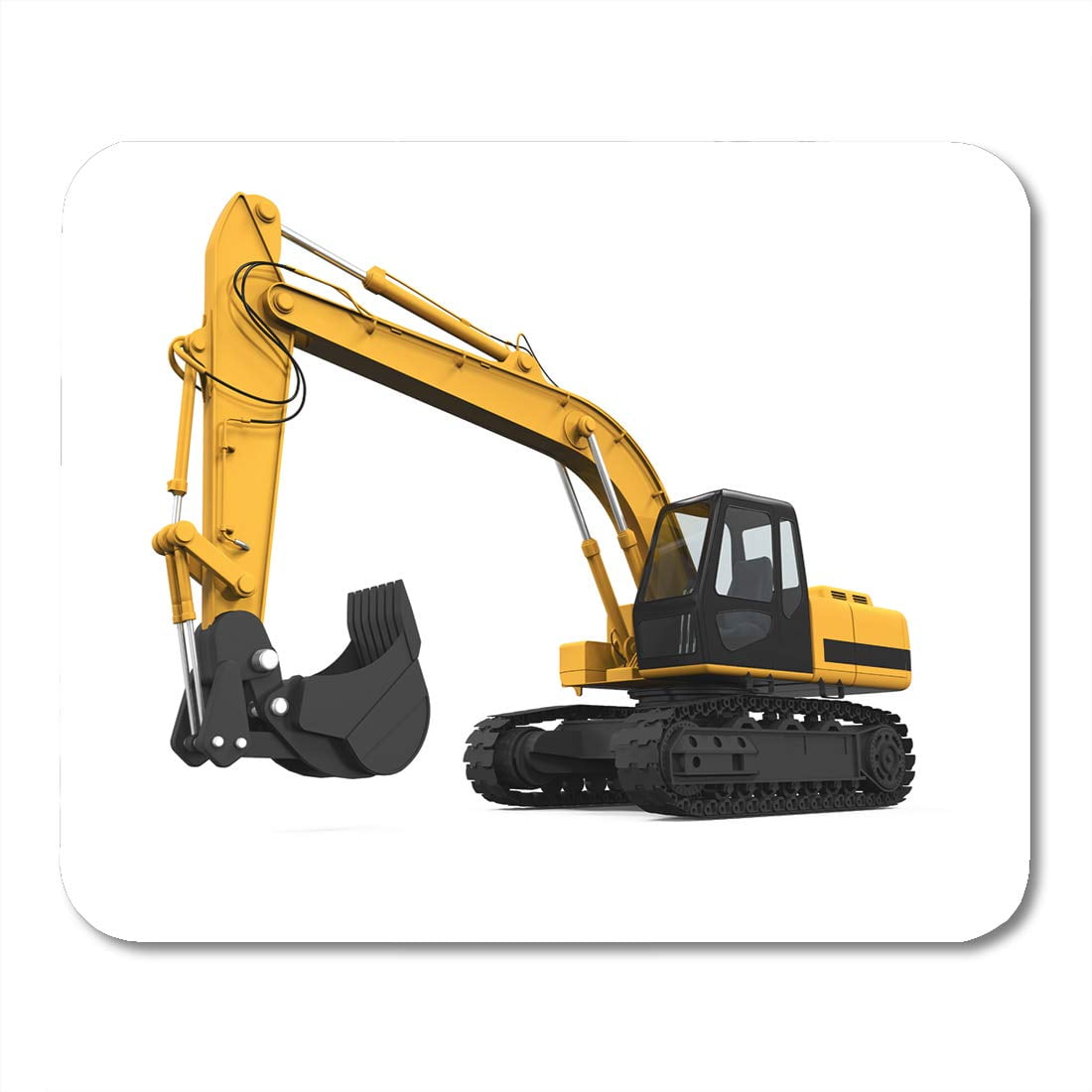 Blue Backhoe Yellow Excavator Digger Render Tractor Hydraulic White ...