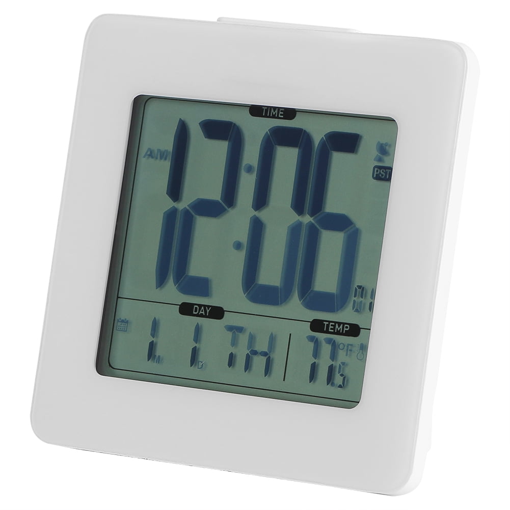 Blue Backlight LCD Digital Desktop Alarm Clock Calendar Temperature ...