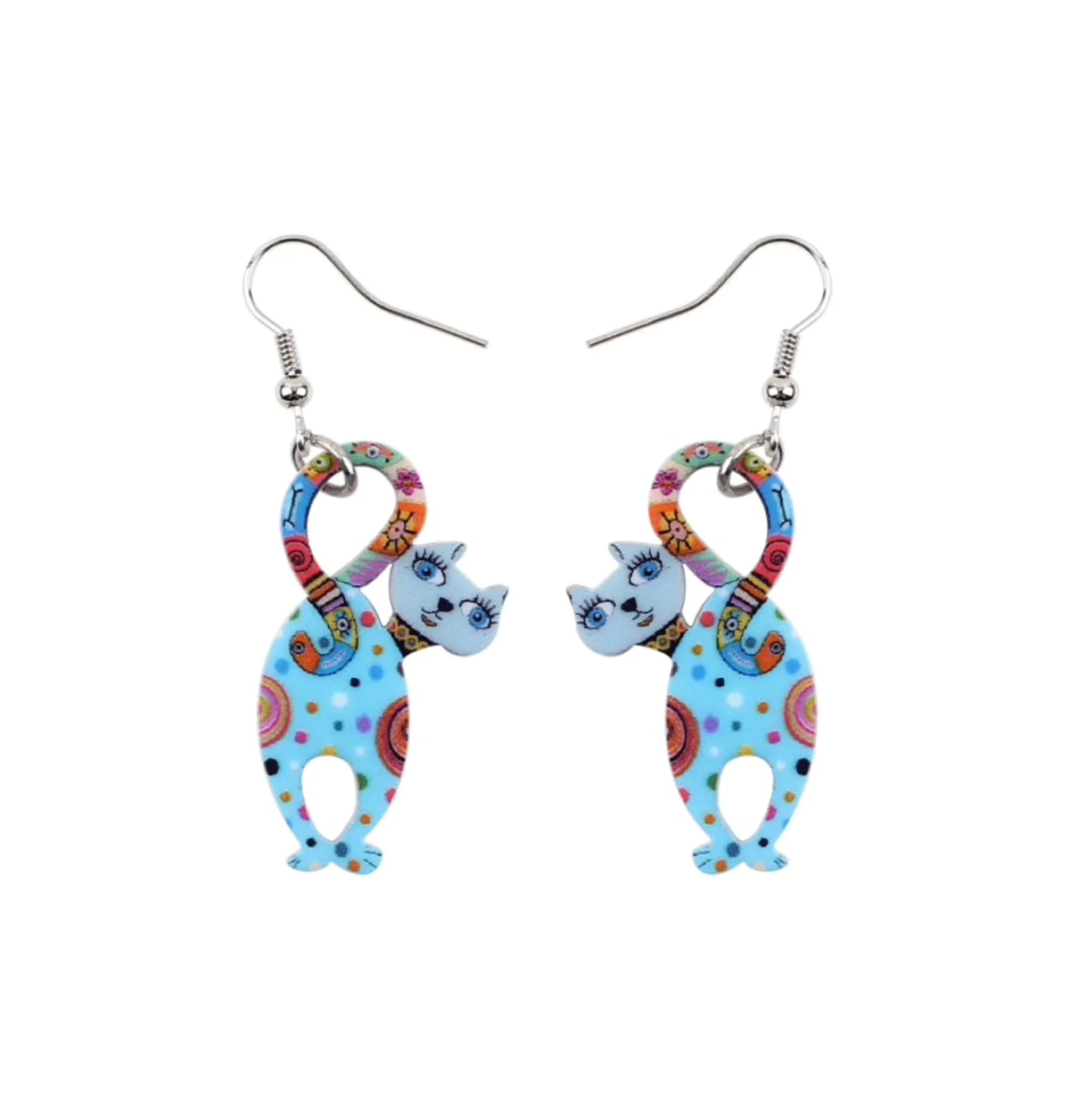 Blue Backwards Cat Drop Earrings - Walmart.com