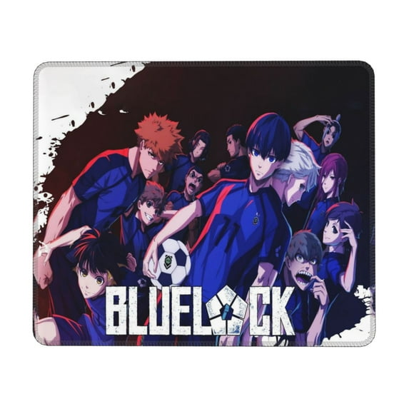 Blue Ball Loc-,K Mouse Pad Square Stitched Edges Non-Slip Rubber ...