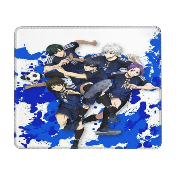 Blue Ball Loc-,K Mouse Pad Square Stitched Edges Non-Slip Rubber ...