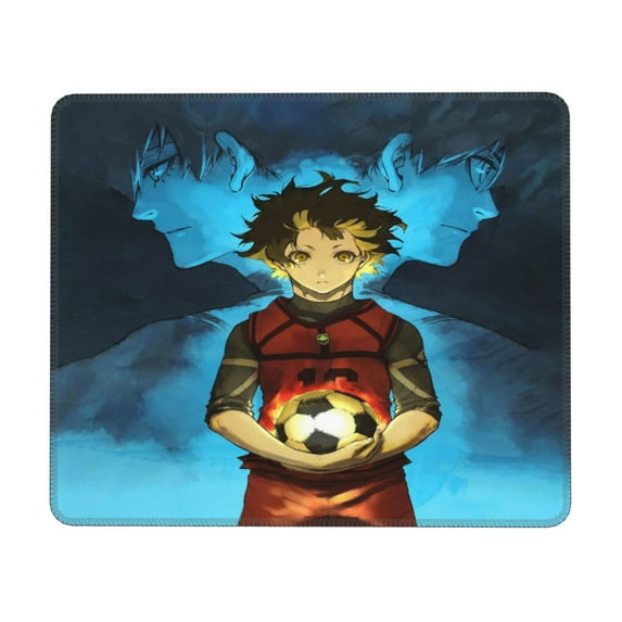 Blue Ball Loc-,K Mouse Pad Square Stitched Edges Non-Slip Rubber ...