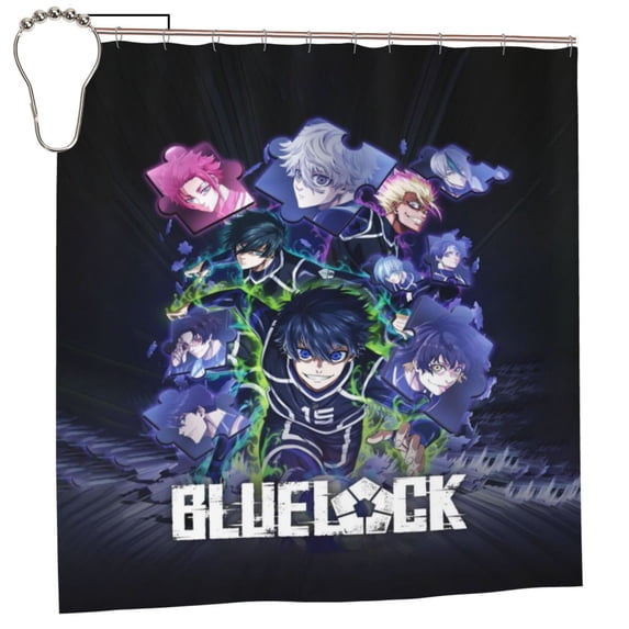 Blue Ball Loc-,K Shower Curtain For Kids Children Cute Shower Curtain ...