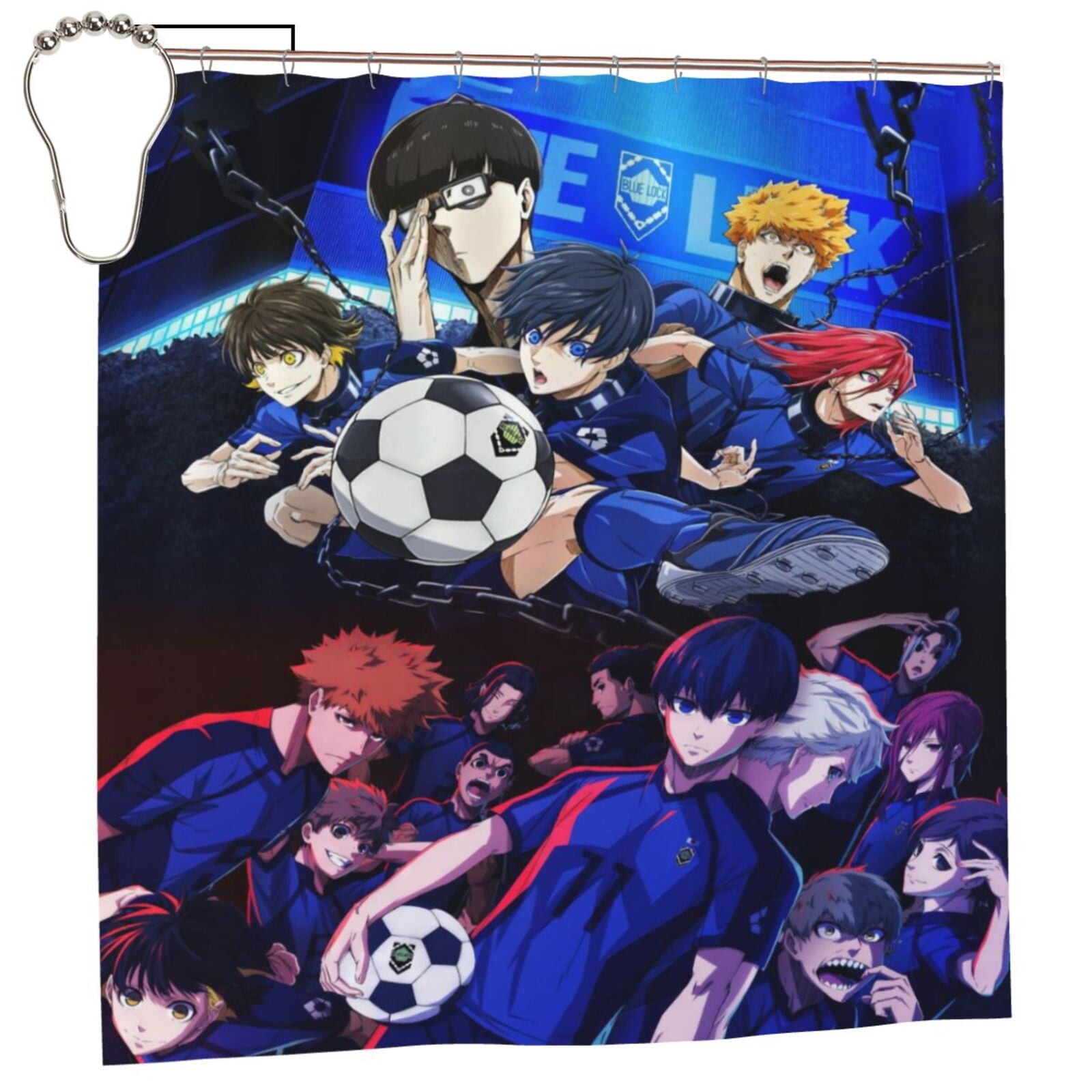 Blue Ball Loc-,K Shower Curtain For Kids Children Cute Shower Curtain ...