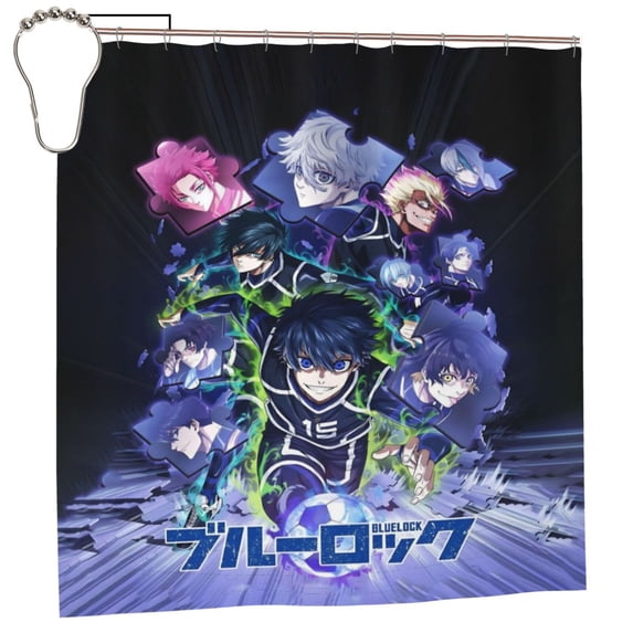 Blue Ball Loc-,K Shower Curtain For Kids Children Cute Shower Curtain ...