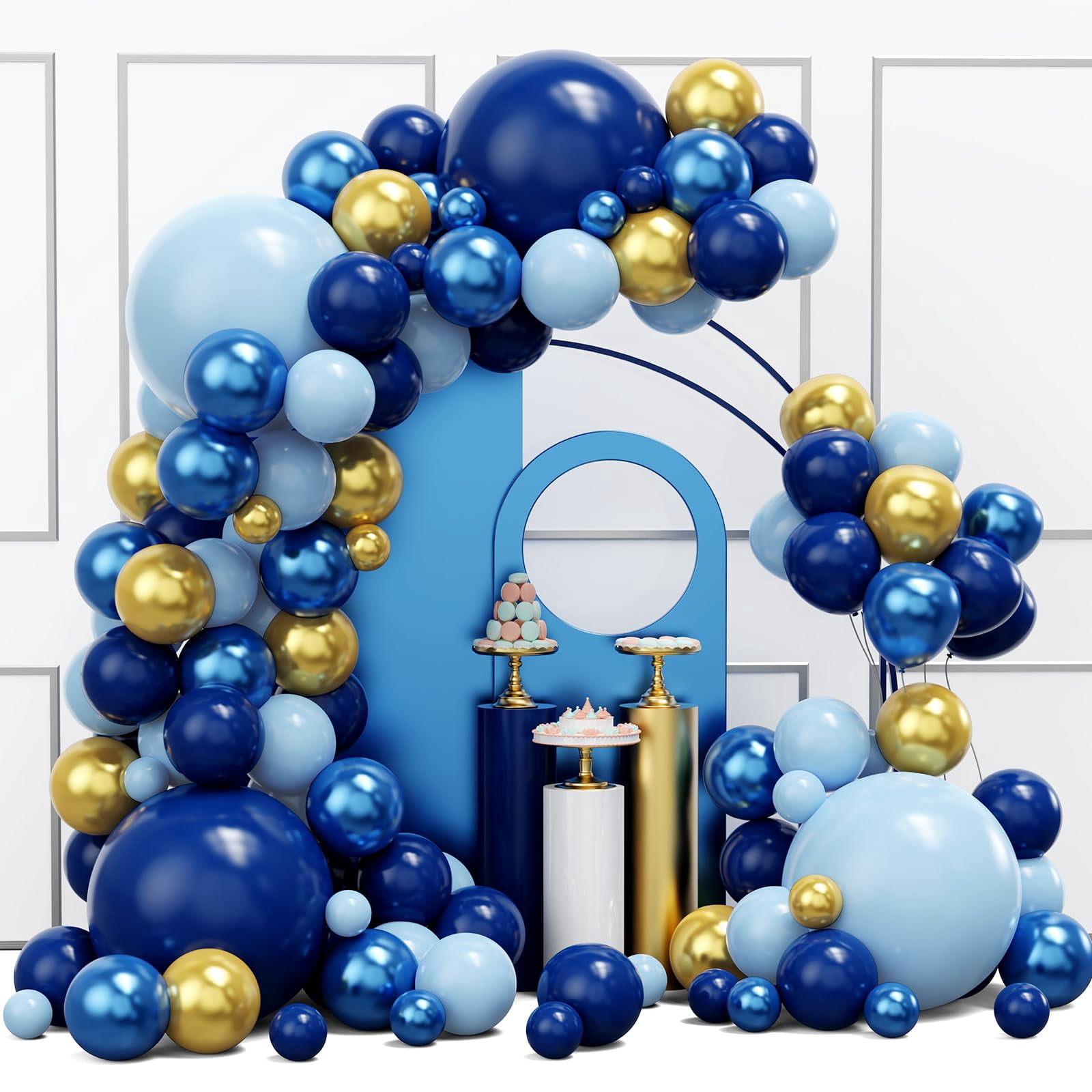 Blue Balloon Arch Kit, IFF17 134pcs Navy Blue and Gold Balloons Garland ...