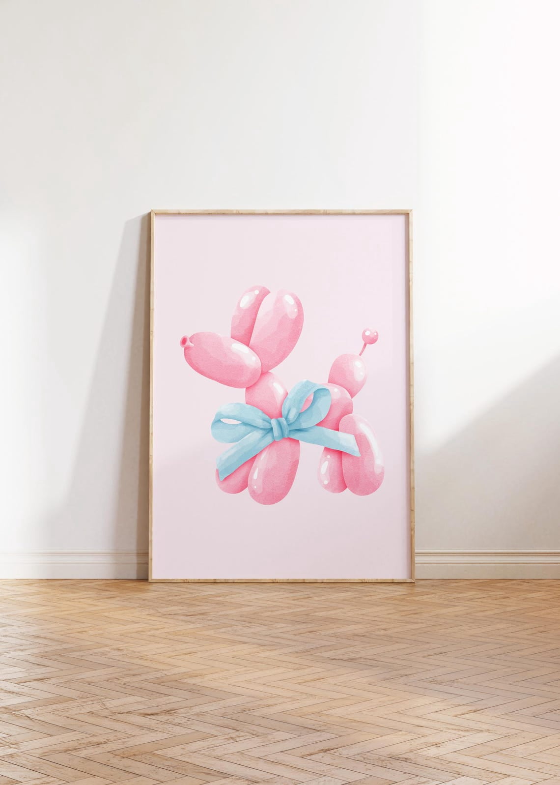 Blue Balloon Dog Coquette Wall Art Trendy Decor, Unframed Canvas Size ...