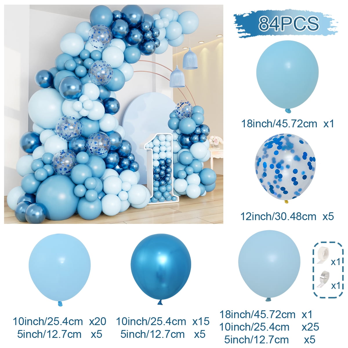 Blue Balloon Garland Arch Kit Macaron Light Blue Balloon Wedding Boy ...