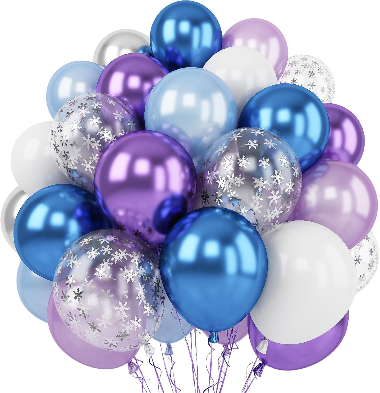 Blue Balloon Set, 60 Packs 12 Inches Metallic Blue Balloons Pearl Blue ...