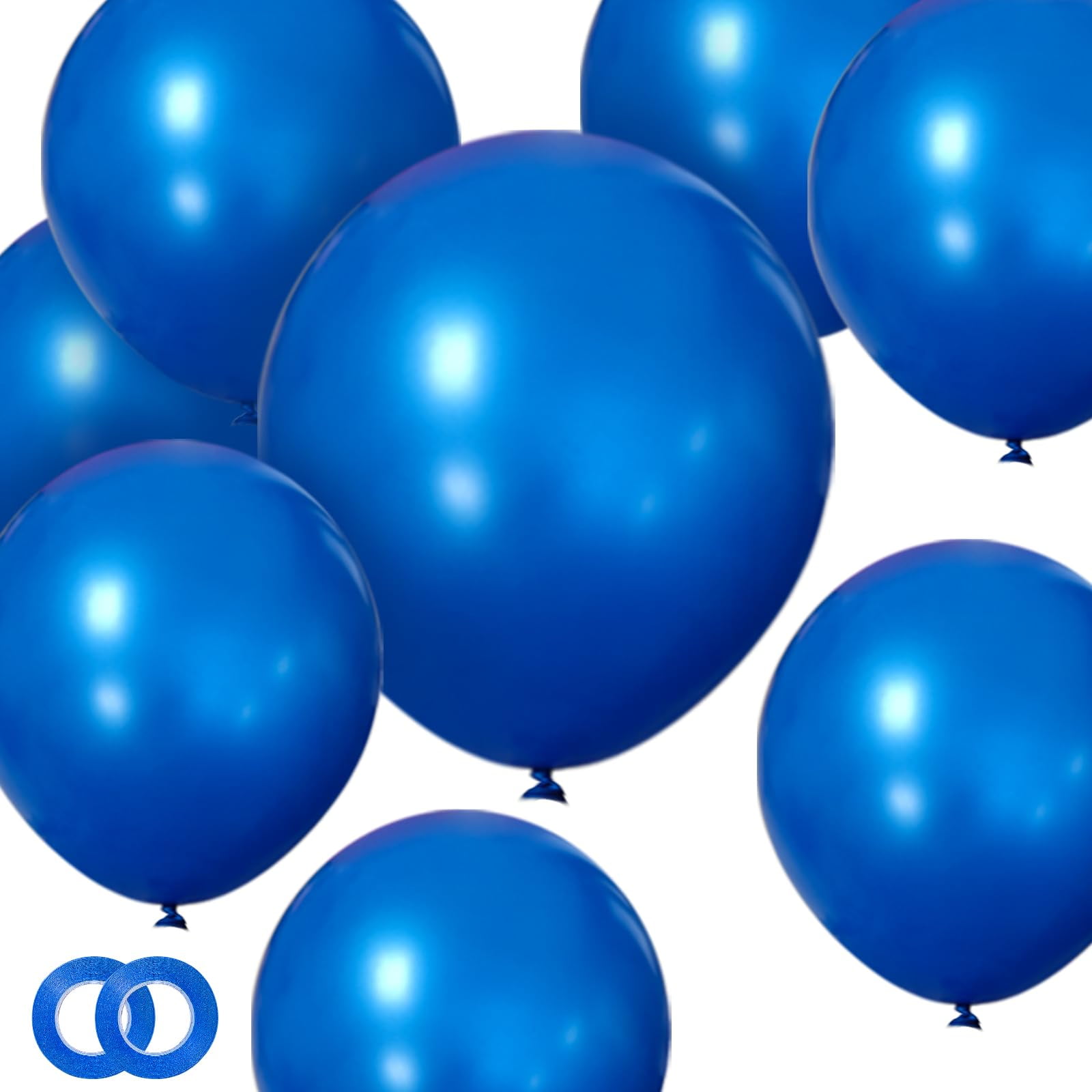 Blue Balloons 100 Pack MMF7 12 Inch Blue Latex Party Balloon Round ...
