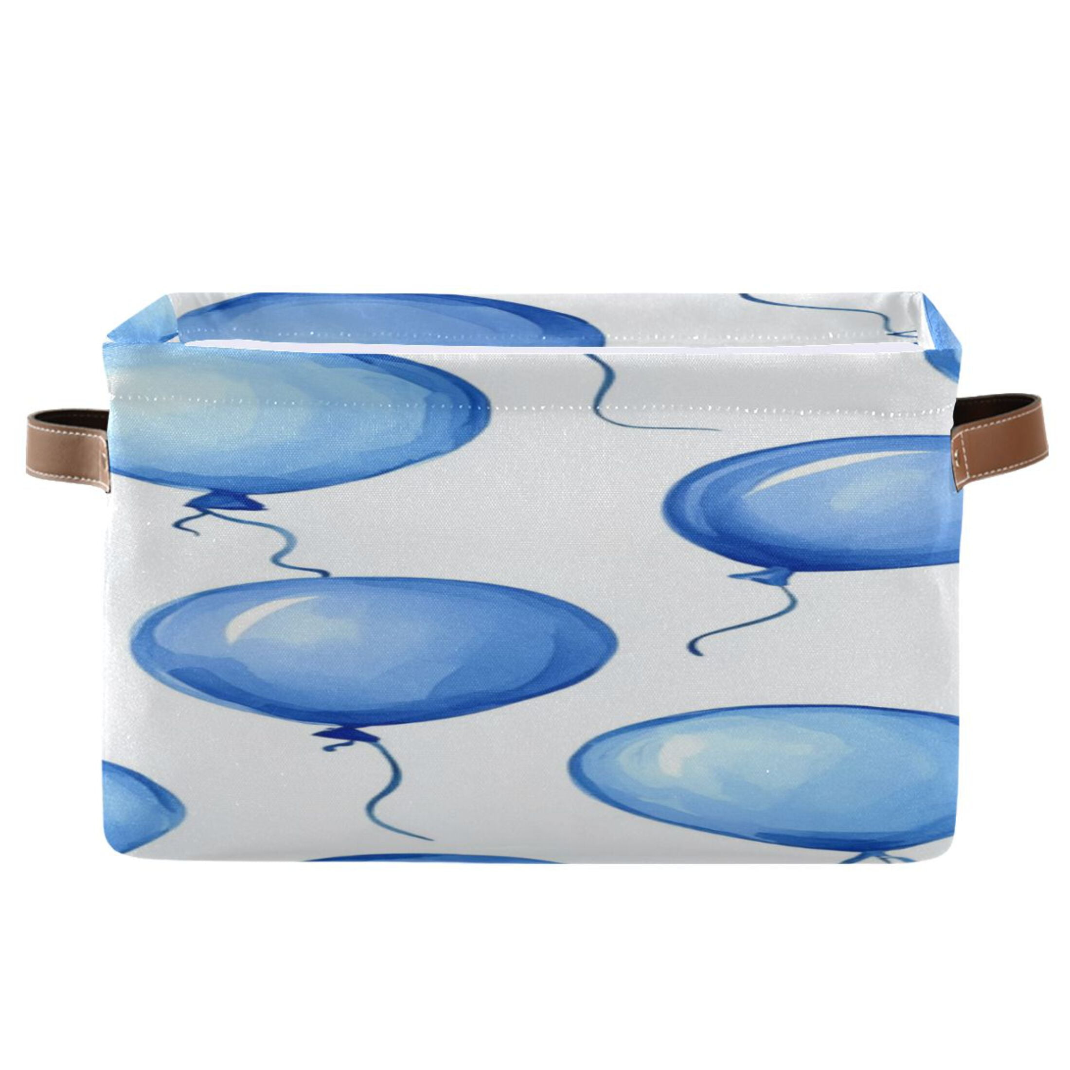 Blue Balloons Cartoon Square Storage Bins with Handles Collapsible ...