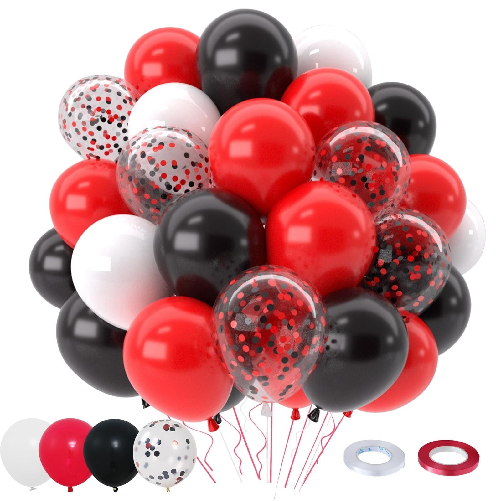 Blue Balloons Set, 50 pcs 12 inch Metallic Navy Blue, Pastel Light Blue ...