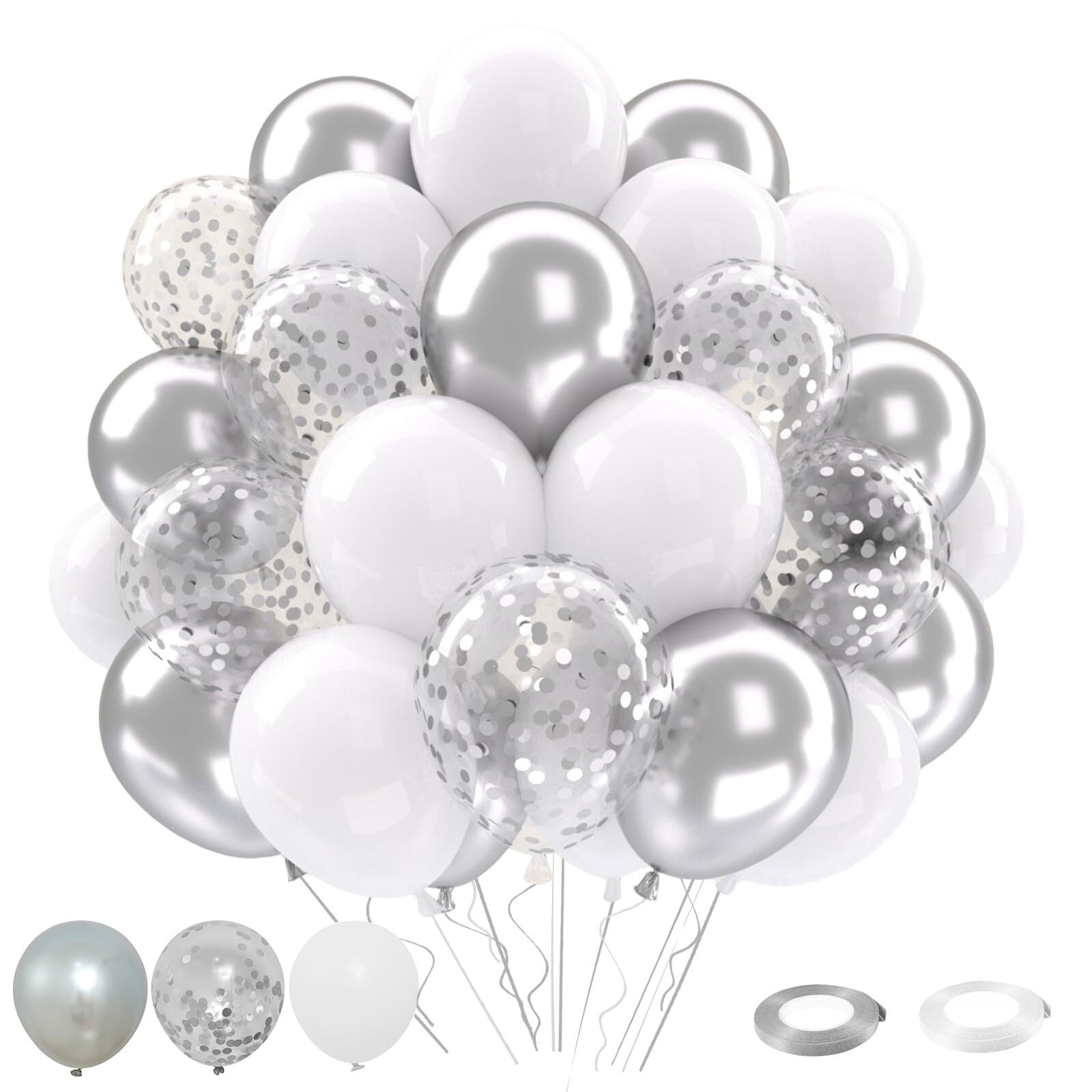 Blue Balloons Set, 50 pcs 12 inch Metallic Navy Blue, Pastel Light Blue ...