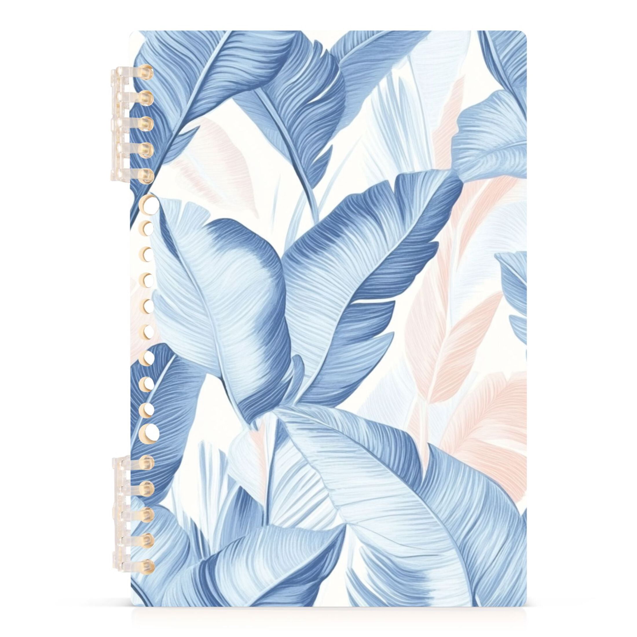 Blue Banana Leaves Lined Spiral Journal Notebook 60 Pages A5 College ...