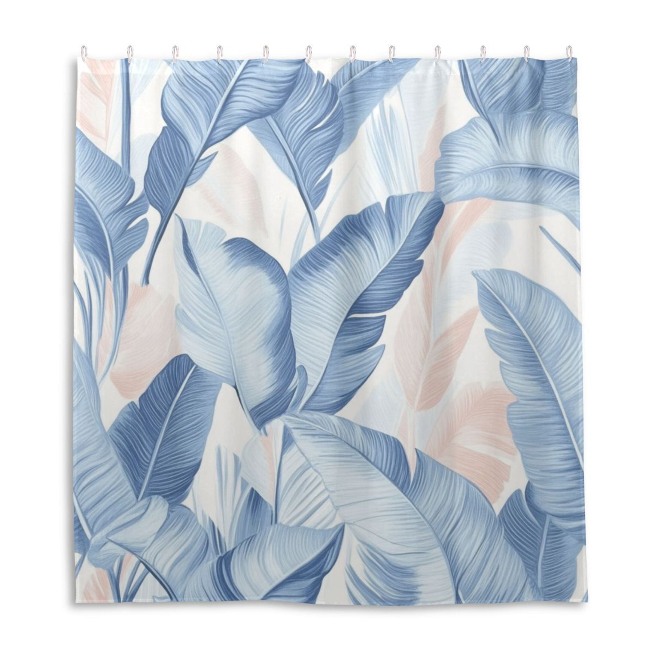 Blue Banana Leaves Shower Curtain Liner 66x72 Inch Waterproof Shower ...