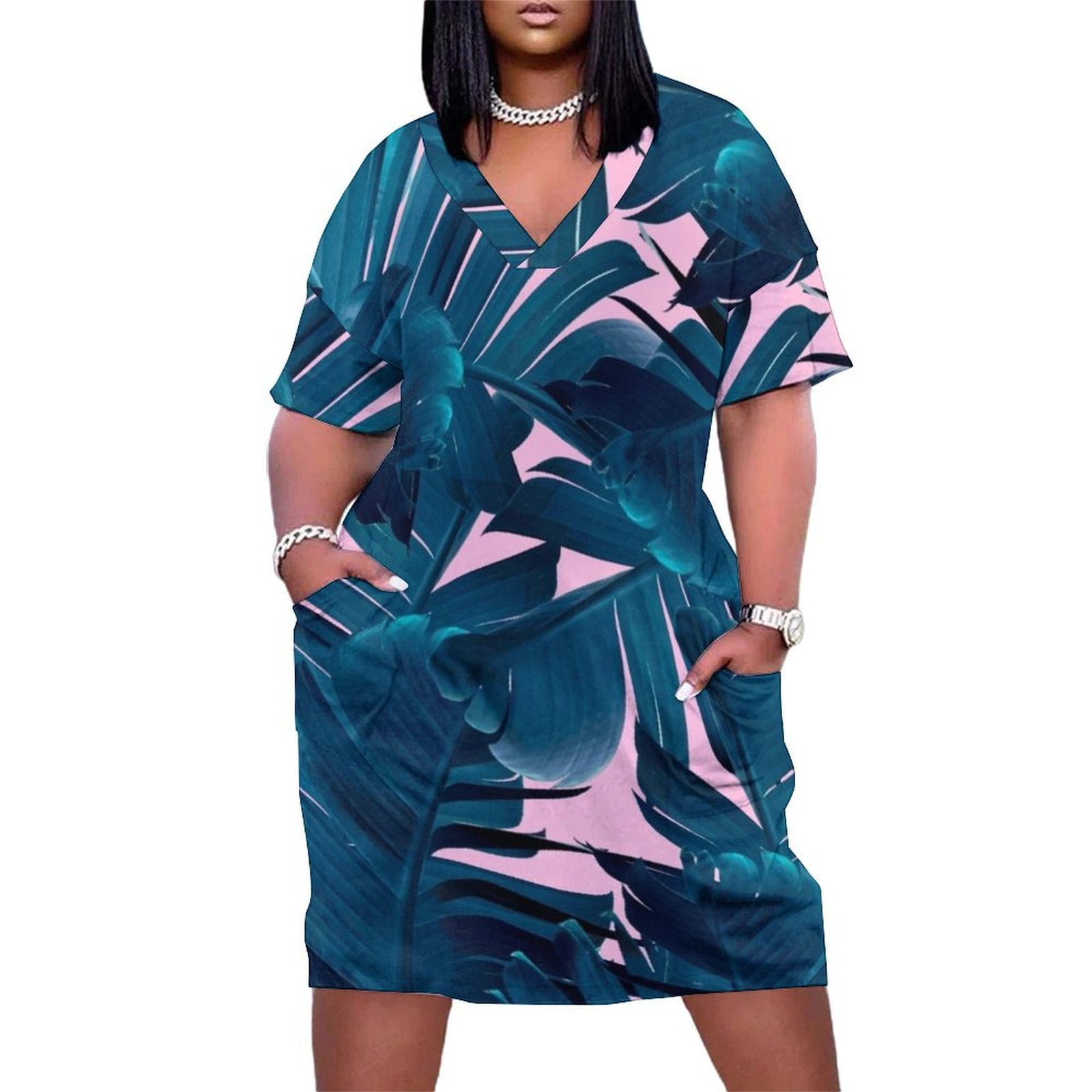 Blue Banana Loose Pocket Dress summer dress woman trendy Prom gown - Walmart.com