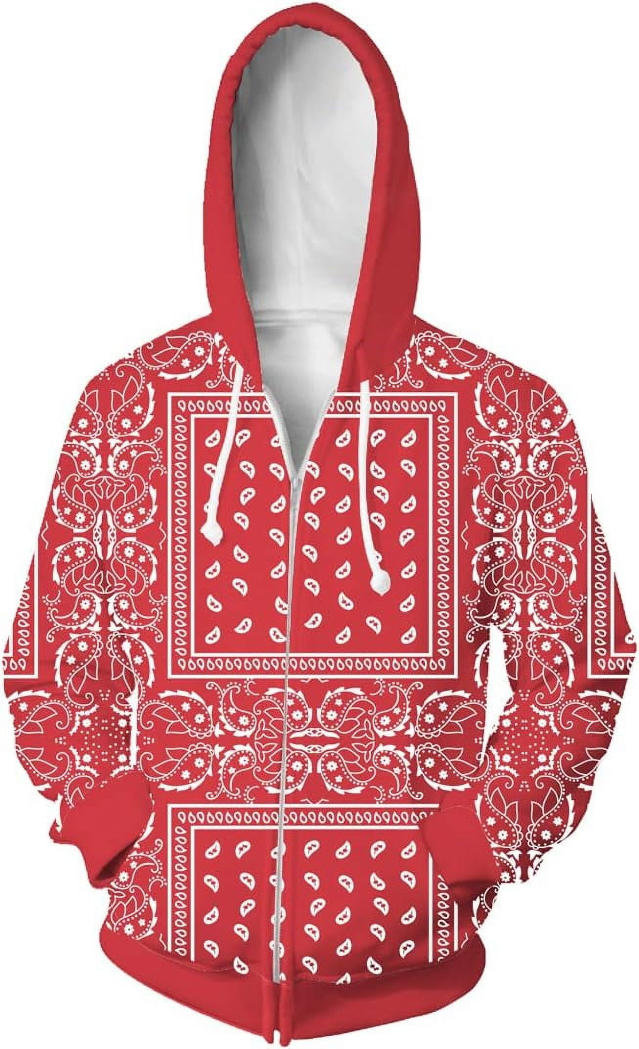 Blue Bandana Hoodies for Men Women Black Bandana Print Clothing ...