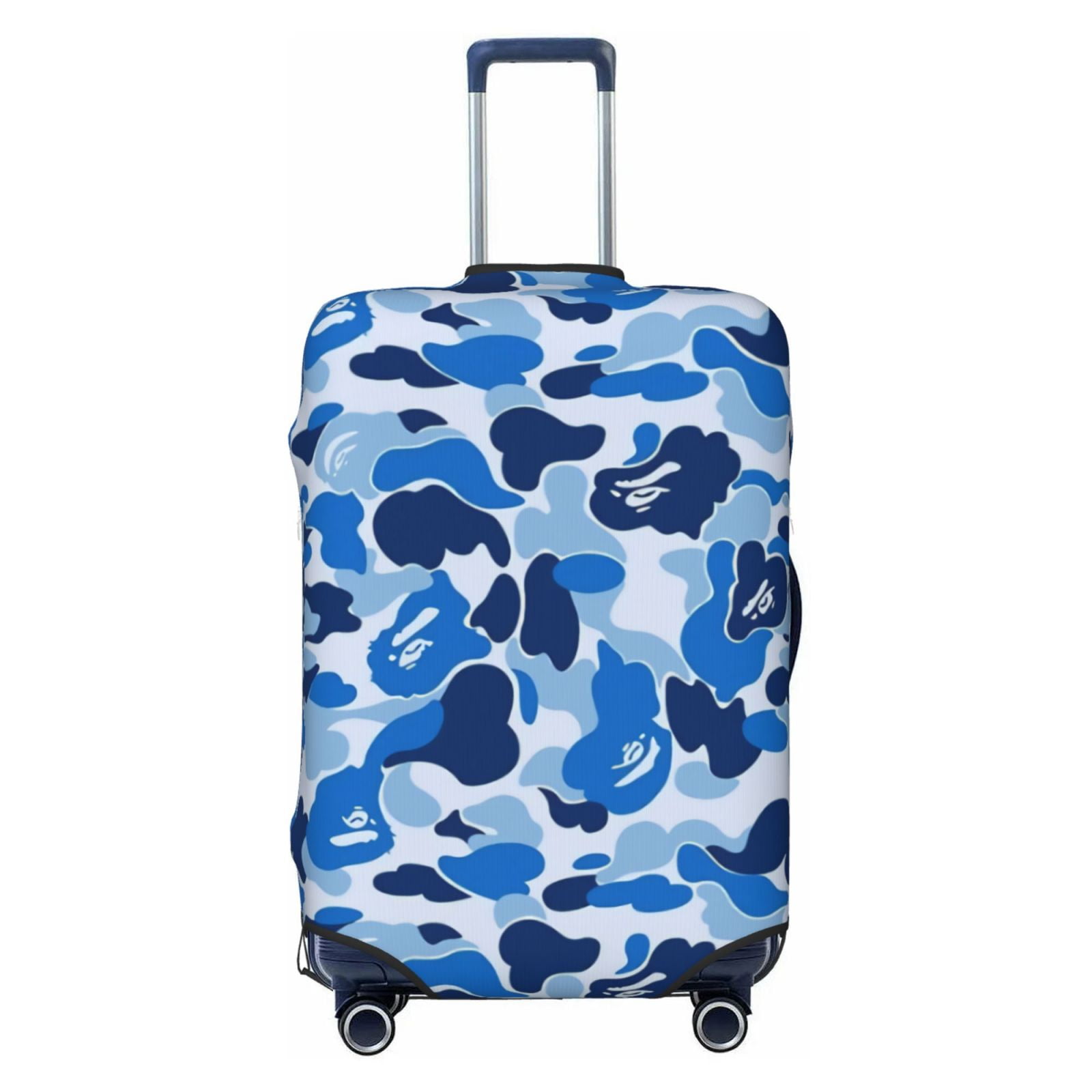 Blue Bape Camo Luggage Cover Approved Travel Suitcase Protector Elastic ...