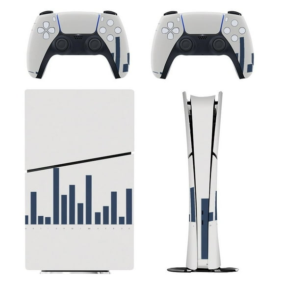 Blue Bar Chart Console Skin Bundle for PS5 Pro Slim Disc & Digital ...