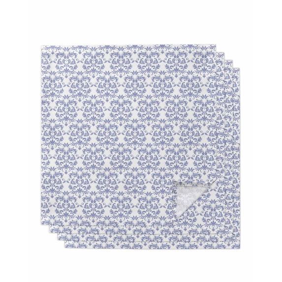 Blue Baroque Cloth Napkins Set of 4 Reusable Dinner Napkins, Abstract ...