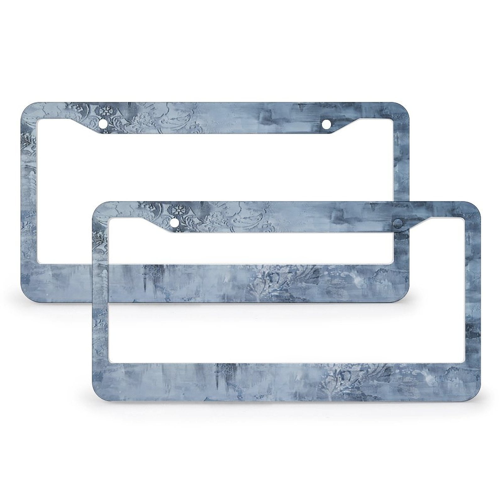 Blue Baroque Pattern 2 Pack License Plate Frame - Car Plate Holder ...