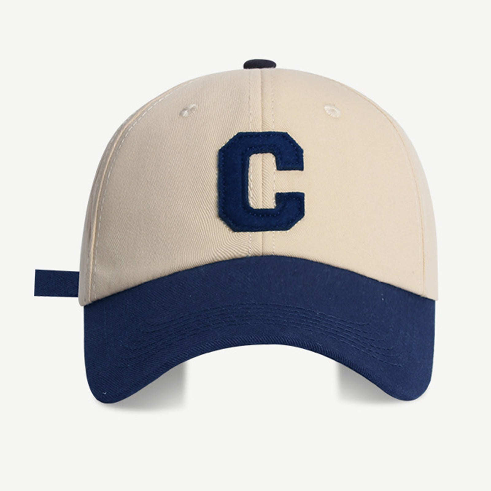 Blue Baseball Caps Spring/Summer Big Headed Soft Top C Letter Colored ...