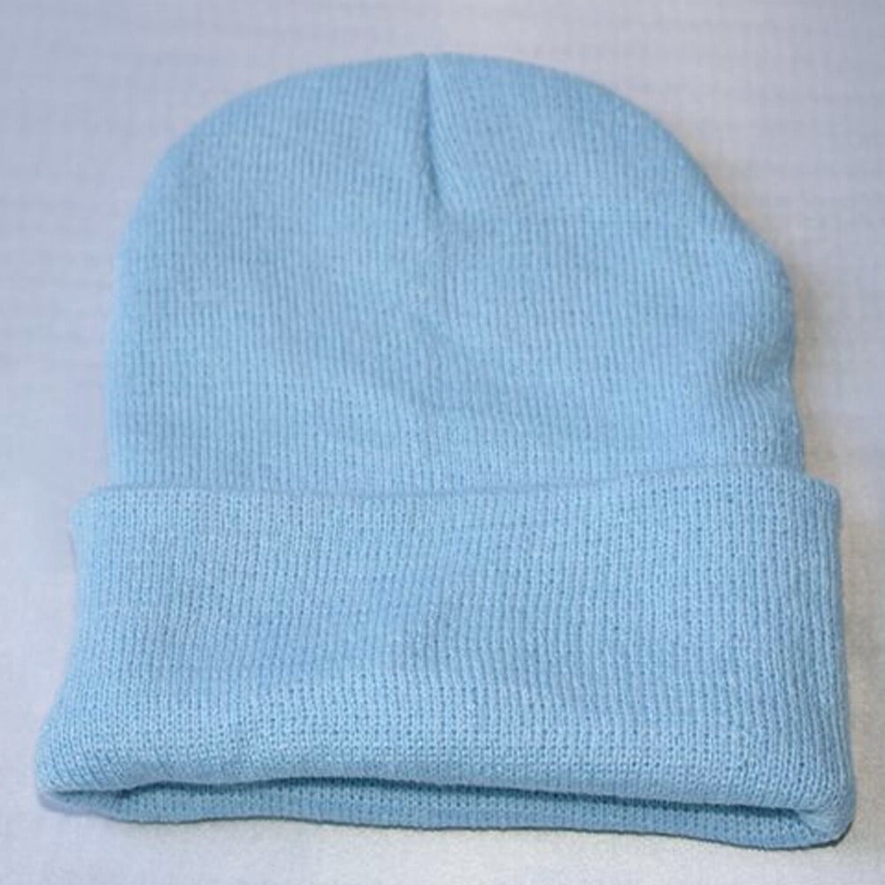 Blue Baseball Caps Unisex Slouchy Knitting Beanie Hip Hop Cap Warm ...
