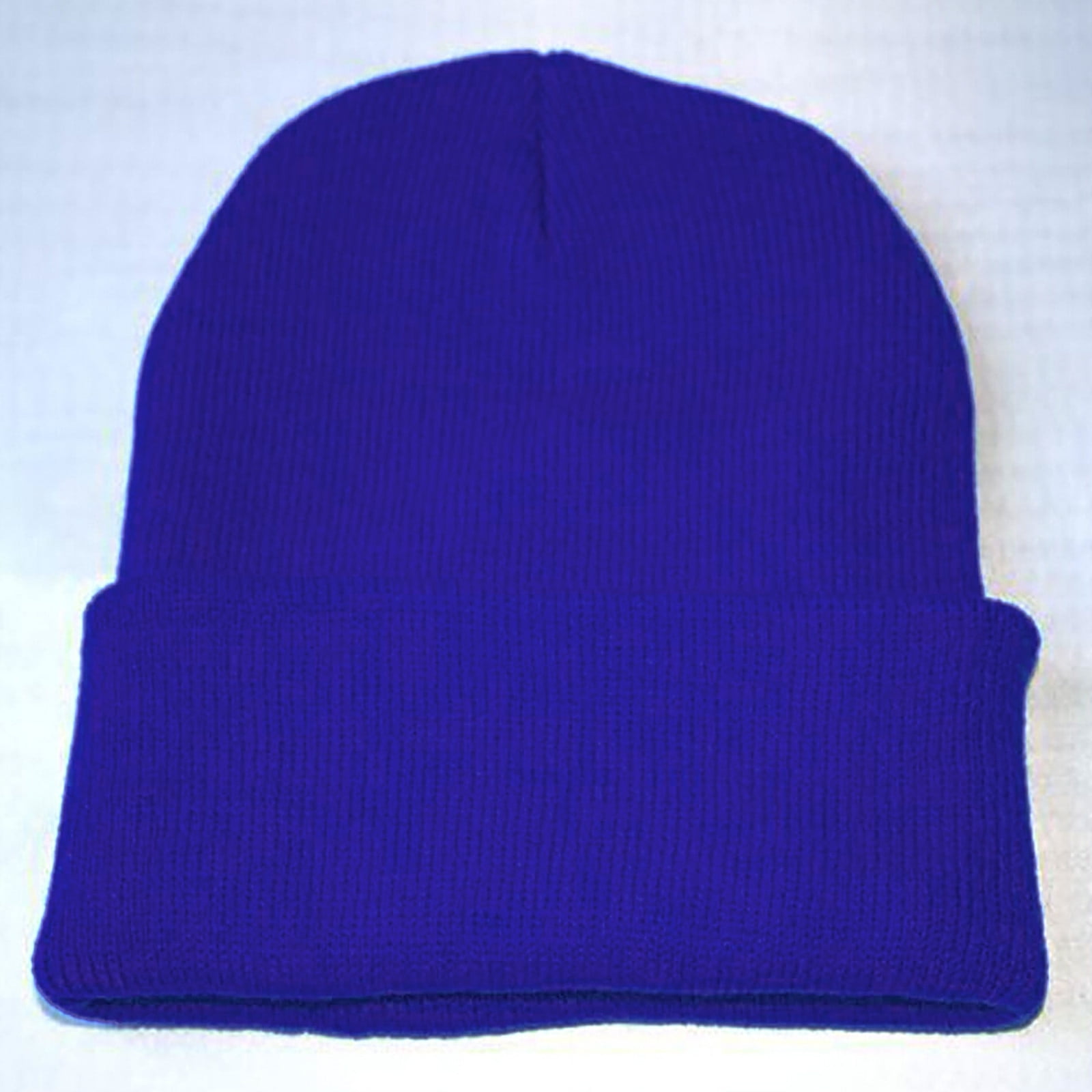 Blue Baseball Caps Unisex Slouchy Knitting Beanie Hip Hop Warm Winter ...