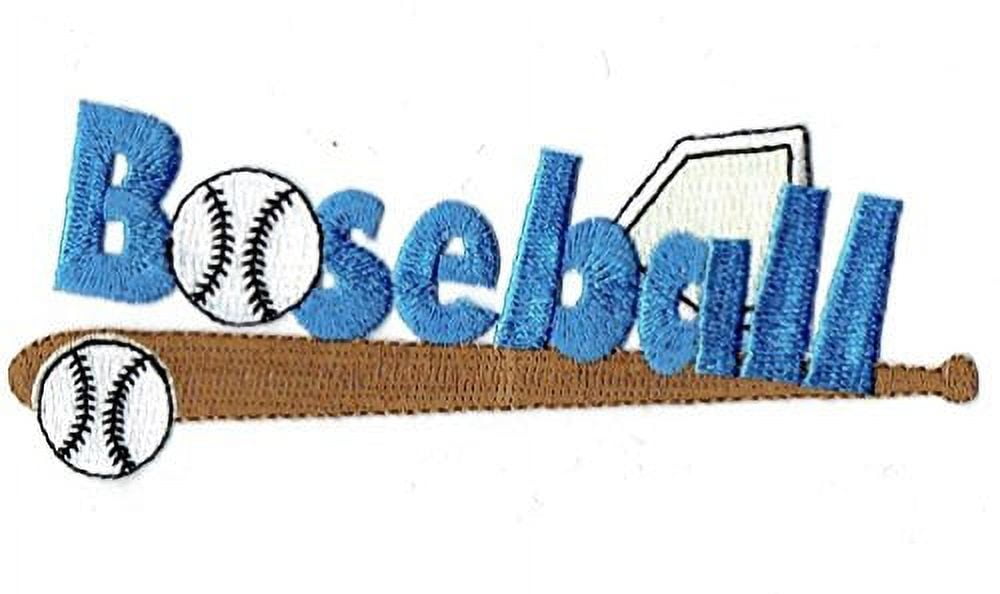 Blue Baseball Word - Bat/Base - Iron on Applique/Embroidered Patch ...