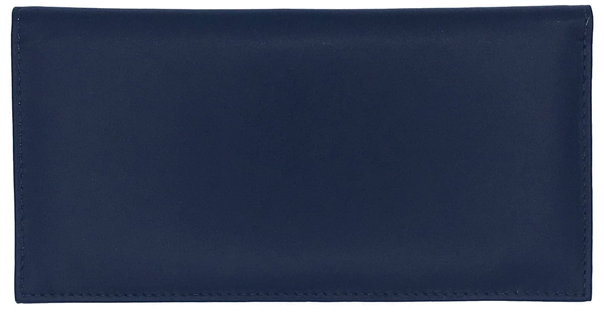 Blue Basic Leather Checkbook Wallet Cover Case with Pocket - Walmart.com