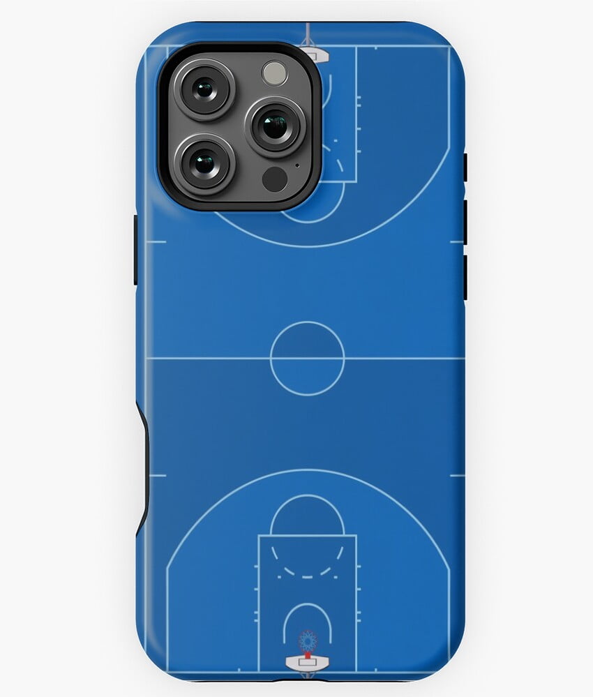 Blue Basketball Court Kids Room Decor Phone Case for iPhone 16 15 14 13 ...