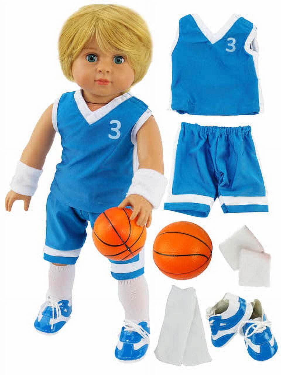 Blue Basketball Player Outfit 7 Pieces made to fit 18 inch dolls ...
