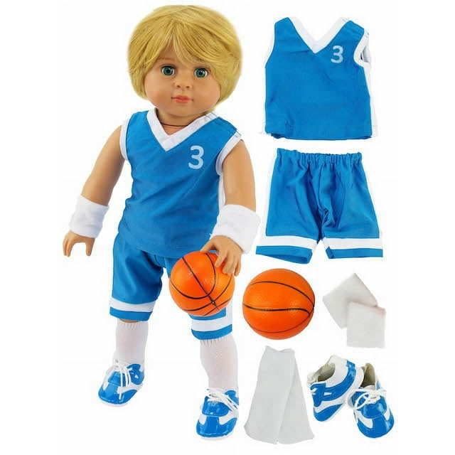 Blue Basketball Player Outfit 7 Pieces made to fit 18 inch dolls ...